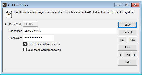 Setting Up Your Clerk Codes