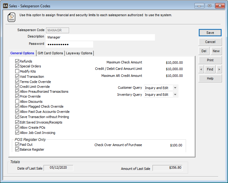 Setting Up Your Salespeople (Salesperson Codes)